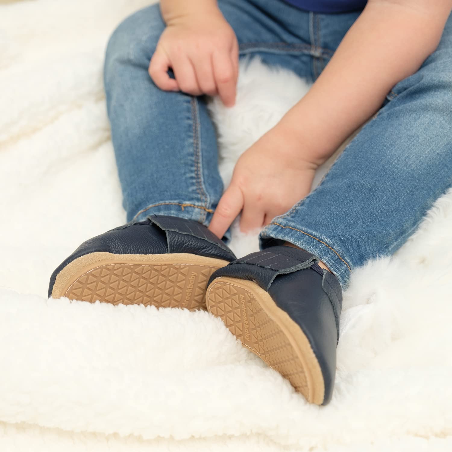 BirdRock Baby Hard Sole Moccasins - Genuine Leather Shoes for Boys and Girls (Classic Brown, 6.5)