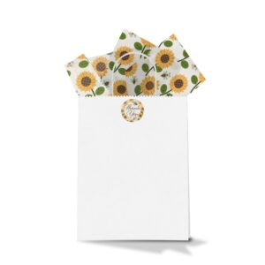 1.5" Sunflower and Bees Thank You Stickers - Sunflower Stickers - Thank You Labels for Favors - Packing Stickers - Small Business Thank You Stickers Rolls | 500 Pcs