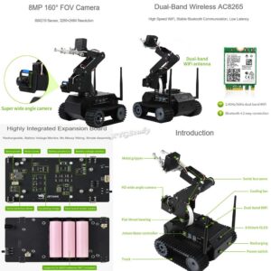 JETANK AI Kit for Jetson Nano Developer Kit (B01) to Build Smart AI Tracked Mobile Vision Robot with IMX219 Camera Sensor Dual-Band Wireless WiFi Bluetooth Monitor Motion Color Detection @XYGStudy