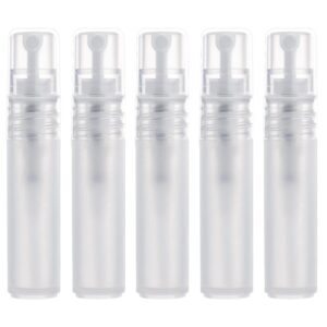 kinbom 5pcs perfume atomizers refillable, plastic spray bottles for travel mister empty spritzer bottles for hair face plants (5ml)