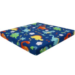 cloele square playard/playpen stretch fitted sheets perfect for 36 x 36 portable playard mattresses - square pack and play crib sheets - ultra soft polyester dinosaur fitted playpen sheet for baby