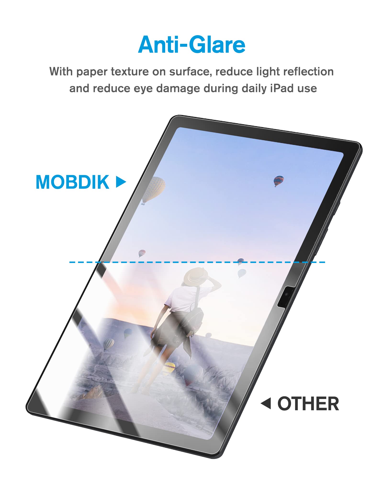 MOBDIK [2 PACK Paper Screen Protector Compatible with Samsung Galaxy Tab A8 10.5 Inch 2021, Anti Glare/Scratch Resistant Matte Film with Easy Installation Kit