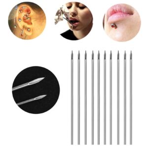 prgislew Ear Nose Piercing Needles - 50Pcs Mixed Piercing Needles 12G 14G 16G 18G and 20G Hollow Needles for Piercing Ear Nose Navel Nipple Lip Piercing Kits Piercing Tools Piercing Supplies