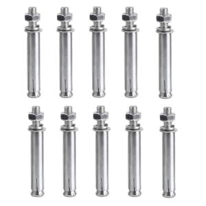 m8 x 60 mm external hex expansion bolts screws sleeve anchors, stainless steel, 10pcs