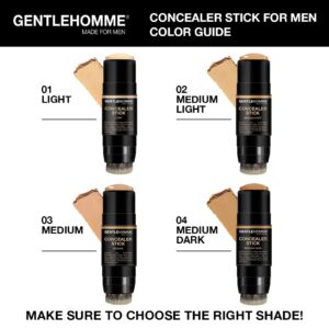 Concealer Stick with Brush for Men - Eraser Dark Circles - Men’s Multi-Use Concealer - Dual Sided Full Coverage Concealer Pen with Soft Brush - Buildable Coverage Makeup - All Skin Types - (Medium)