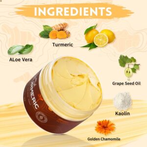 ANAI RUI Turmeric Clay Mask, Vitamin C Facial Mask with Turmeric & Kaolin Clay, Cleasning Mask for Acne, Pores, Radiant & Smooth Skin, 6.35 oz