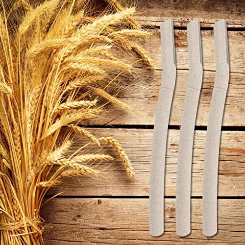 OmegaShalom 6 PCS Set of 2 Zero Waste Wheat Straw Eyebrow Razors for Women, Biodegradable Razor Trimmer, Dermaplaning Tool, Tinkle Face Women Face, Dermaplane Facial Shavers