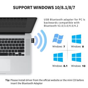 Bluetooth Adapter for PC 5.0 ALINKVITE Bluetooth Adapter for Windows 11/10/8.1/8/7 Bluetooth Dongle with Ultra Range Dual Mode USB Dongle for PC for Keyboard, Mobile, Printer, Headset, Speakers