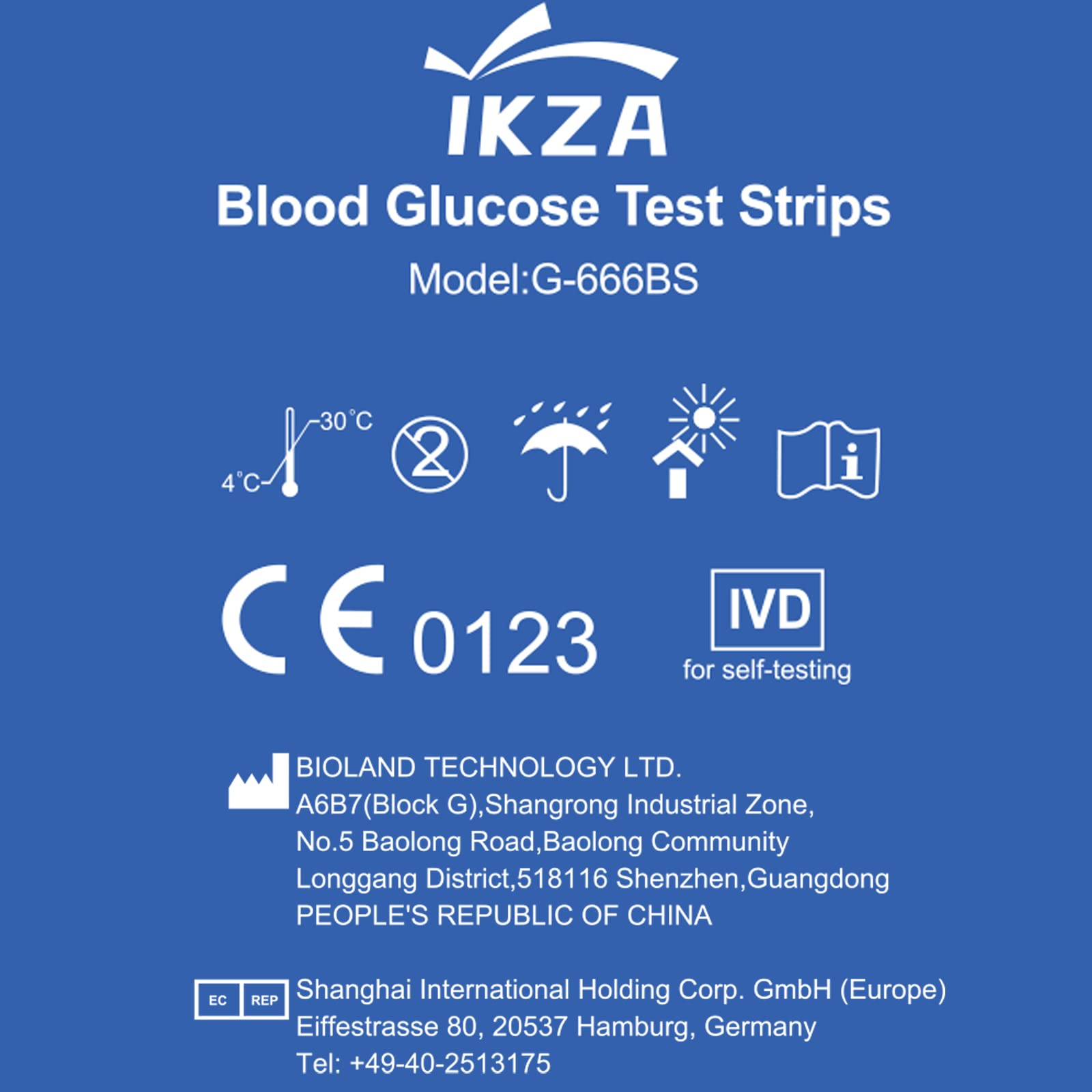 IKZA G-666BS Blood Glucose Test Strips, Include 100 Diabetes Blood Test Strips and 100 Lancets Compatible G-666B, Pain Reduction Design, Glucometer Accessories, Glucose Meter Test Strips for Home Use