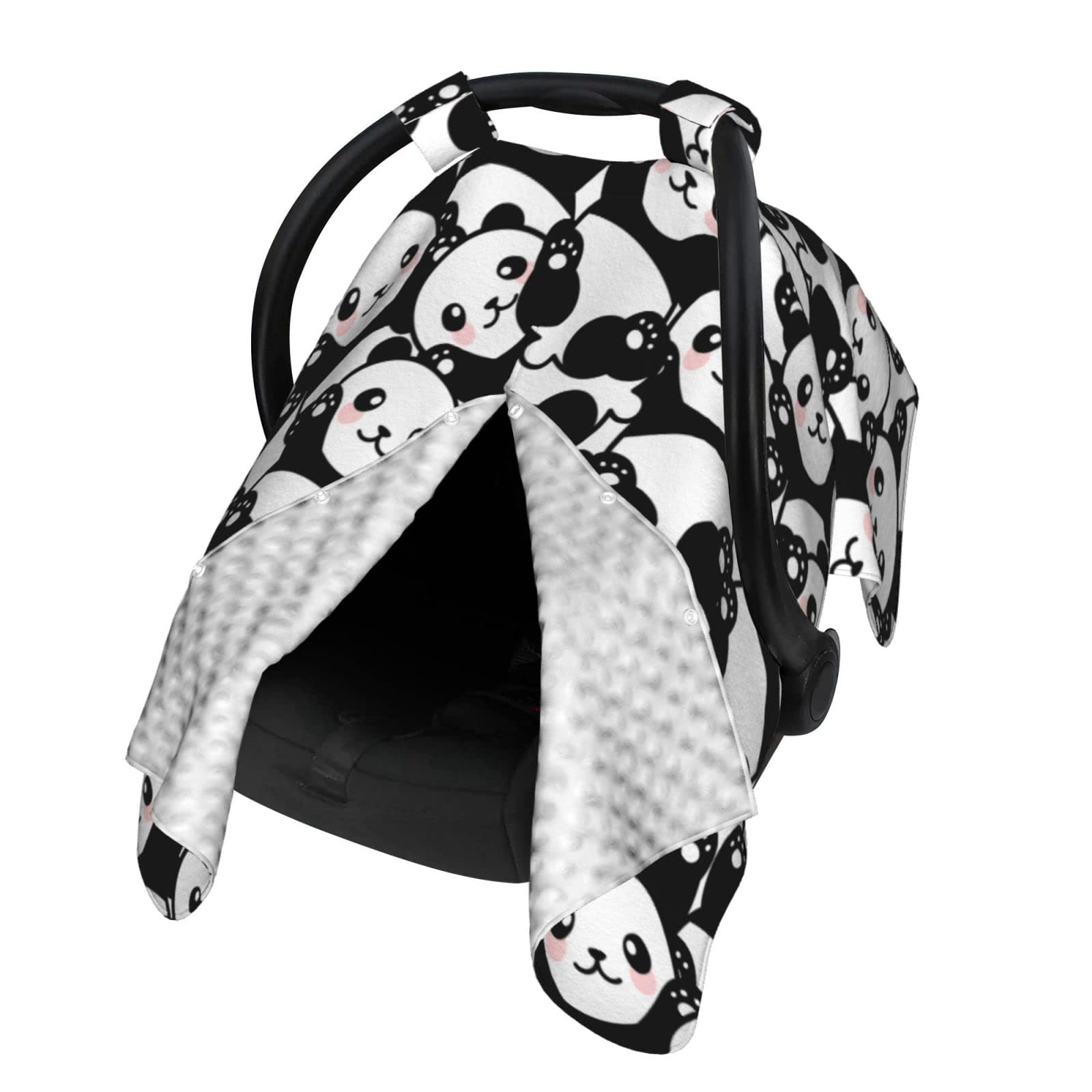 Panda Baby Car Seat Canopy Cover Multi Use Nursing Cover for Newborn Car Seat Canopy Mom Nursing Breastfeeding Covers Newborn Shower Gift