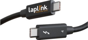 laplink thunderbolt 4 ultra-high speed transfer cable, transfer cable for pcmover software (not included), compatible with thunderbolt 3 and 4 ports, 2.6 ft (0.80 m), 1 piece.