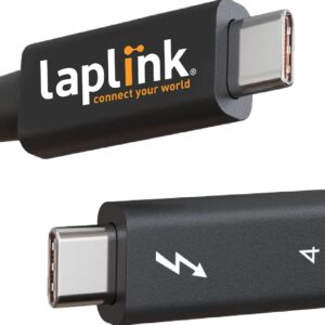 LAPLINK Thunderbolt 4 Ultra-High Speed Transfer Cable, Transfer Cable for PCmover Software (not Included), Compatible with Thunderbolt 3 and 4 Ports, 2.6 ft (0.80 m), 1 Piece.