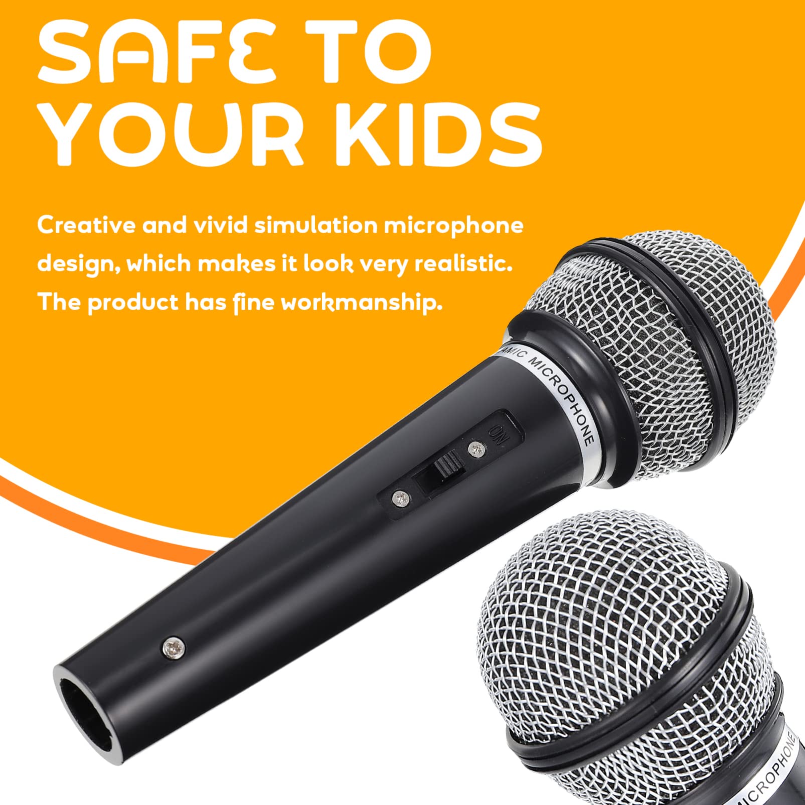 NUOBESTY Toy Microphone Prop for Kids Pretend Microphone Prop Fake Microphone Cosplay Play Mic Toy for Karaoke Costume Prop Party Favors