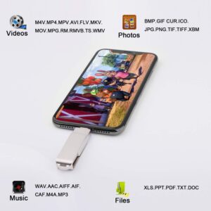 KOOTION 128GB Photo Storage Sticks USB 3.0 Flash Drive for Phone, 3-in-1 USB Drive External Storage Memory Stick Compatible for Smart Phone/PC/Tablet, with USB-A to USB-C Adapter