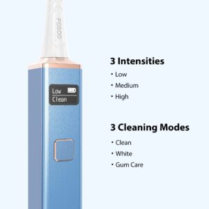 FOSOO Sonic Electric Toothbrushes for Adults, Toothbrushes Electric Rechargeable with 90 Days Battery Life,38000vpm,3 Modes,2 Min Smart Timer,OLED Display,Metal Cover w 3 Colors Optional (Blue)