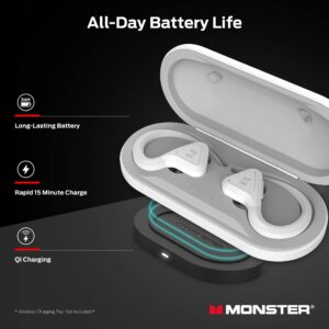 Monster DNA Fit Wireless Bluetooth Earbuds - Noise Cancelling Earbuds with Wireless Charging Case & Built-in Microphone, Water Resistant Bluetooth Headphones & Ear Buds