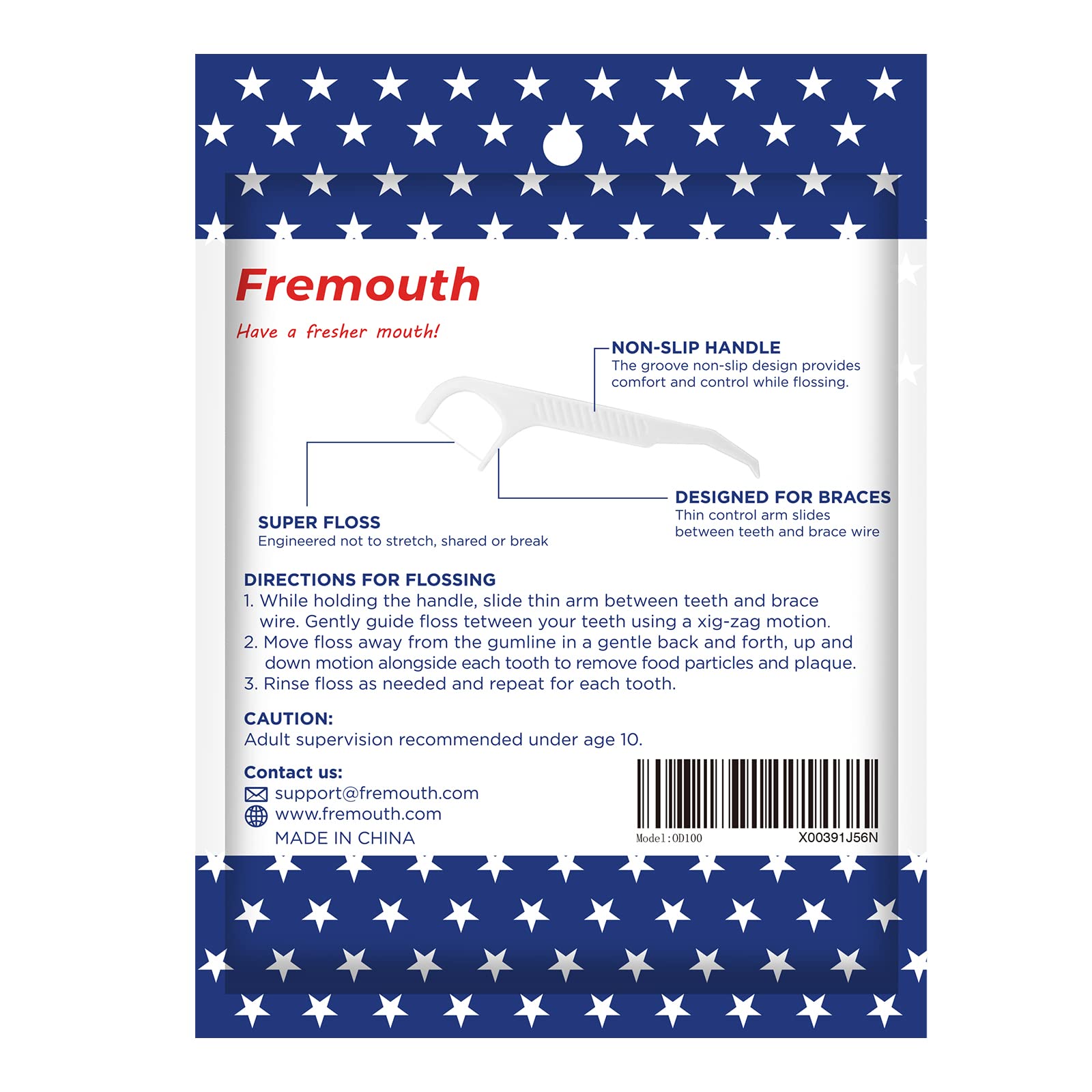 Fremouth Upgraded Orthodontic Flossers for Braces - Ortho Dental Floss Picks, 100 Count (Pack of 1)