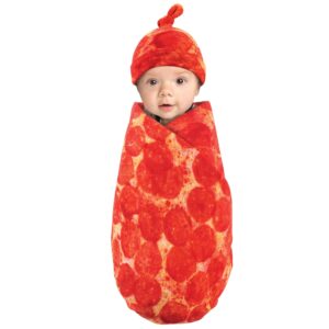 Touched by Nature Unisex Baby Organic Cotton Swaddle Blanket and Headband or Cap, Pizza, One Size