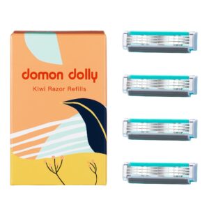 janecc domon dolly refills razors for women 3-bladed razor cartridge refills, 4 count green ydndt01 1*0.5*0.3