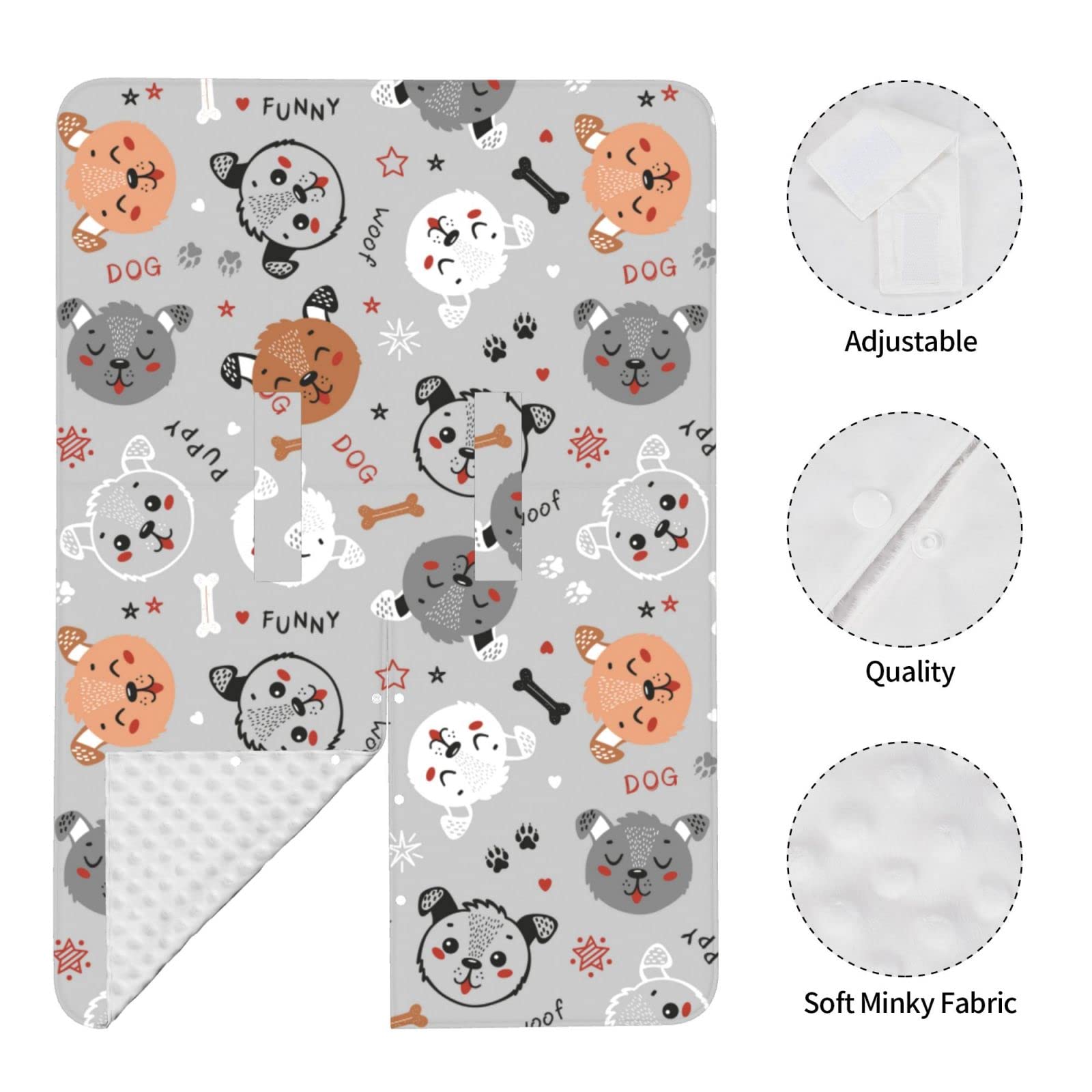 Rutiea Funny Puppy Heads Car Seat Cover for Babies, Peekaboo Opening Minky Carseat Canopy Stroller Cover for Newborn, Mom Nursing Breastfeeding Covers, Blanket for Infant Toddler