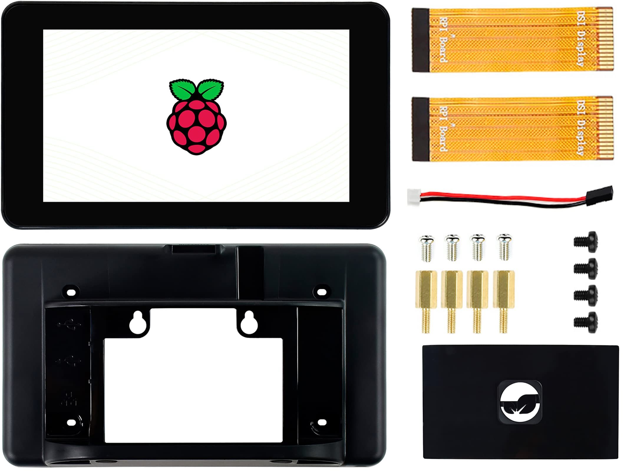 waveshare 7inch DSI LCD with Protection Case, 1024x600 Touch Screen for Raspberry Pi 4 Model B, IPS Display Toughened Glass Capacitive Monitor 5-Points Touch Driver Required