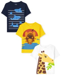 the children's place baby boys and toddler boys short sleeve graphic t- shirt 3-pack