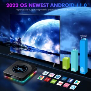 Android TV Box 11.0, X96 X4 Android TV Box 1000M Dual-WiFi 2.4G/5G, Android Box 4GB RAM 32GB ROM with Amlogic S905X4 Quad Core 64 Bits, AV1 8K/6K/4K 3D USB 3.0 BT 4.2 TV Box