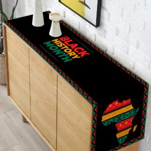 Pudodo Black History Month Table Runner African American Afro Festival Holiday Kitchen Dining Room Home Decoration (13" x 72")