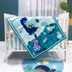 Warmoor Dinosaur Crib Bedding Set 3 pcs Gender Neutral Babies Boys Girls