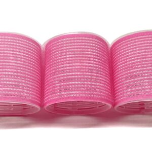 Self Adhering 2-1/2” Anti-Static Thermal Hair Rollers - 3 Count (PINK)