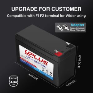 UPLUS 12V 7Ah Battery, SLA Rechargeable Battery for Security Alarm, Home Fire, Garage Doors, Razor E200 E200S E300 E300S MX350 MX400 Dirt Rocket Electric Dirt Bike, Replace ml7-12, EXP-1270