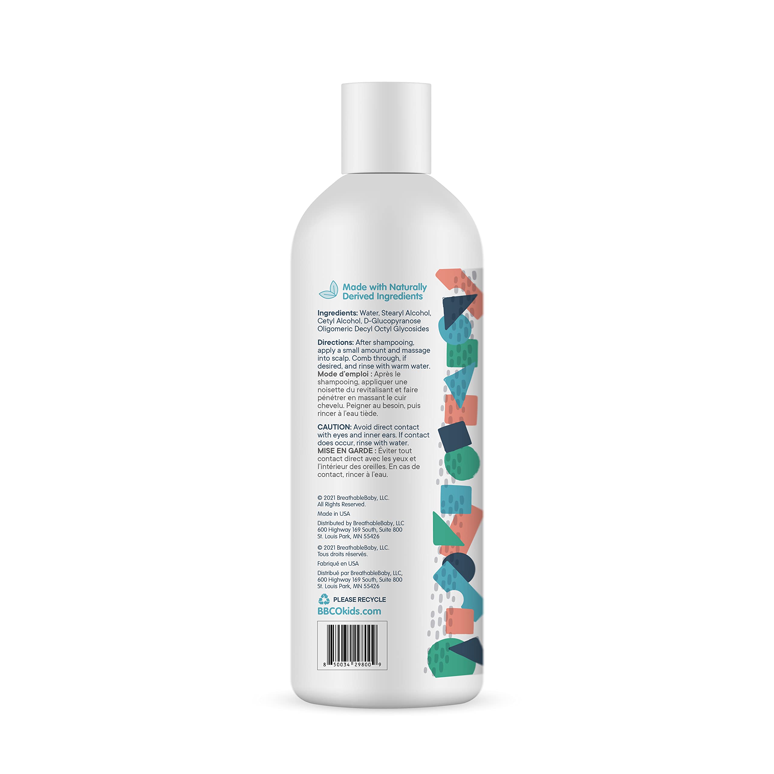 BB&CO Hydrating Conditioner — Fragrance Free — 16 oz — Tear Free & Soap Free — No EDCs — Safer for Baby — Good for the Whole Family — Made in USA White, 2012001