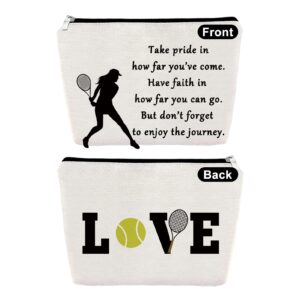 sfodiary tennis gifts makeup bag inspirational gift for tennis player birthday gift for women cosmetic bag tennis lover gift graduation gift for tennis girl travel cosmetic pouch christmas gift