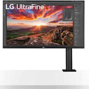 LG Newest 32" Class Ultrafine UHD IPS Monitor with ErgoStand | 4K IPS Display with HDR 10 Compatibility | USB Type-C Connectivity | W/HDMI & USB Type-C Cables (Black)