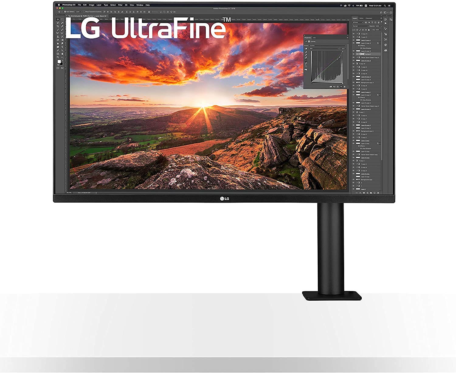 LG Newest 32" Class Ultrafine UHD IPS Monitor with ErgoStand | 4K IPS Display with HDR 10 Compatibility | USB Type-C Connectivity | W/HDMI & USB Type-C Cables (Black)