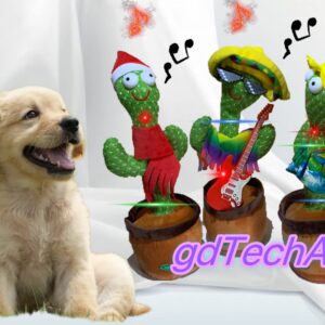 gdTechA Dancing Cactus Toy, TikTok Singing Toy, Lighted Toy, Electronic Repeating Voice for Kids, Cactus Plant Plush, Pets Wriggle Toy, Holiday Mimicking Toy for Kids (Hawaii Style)