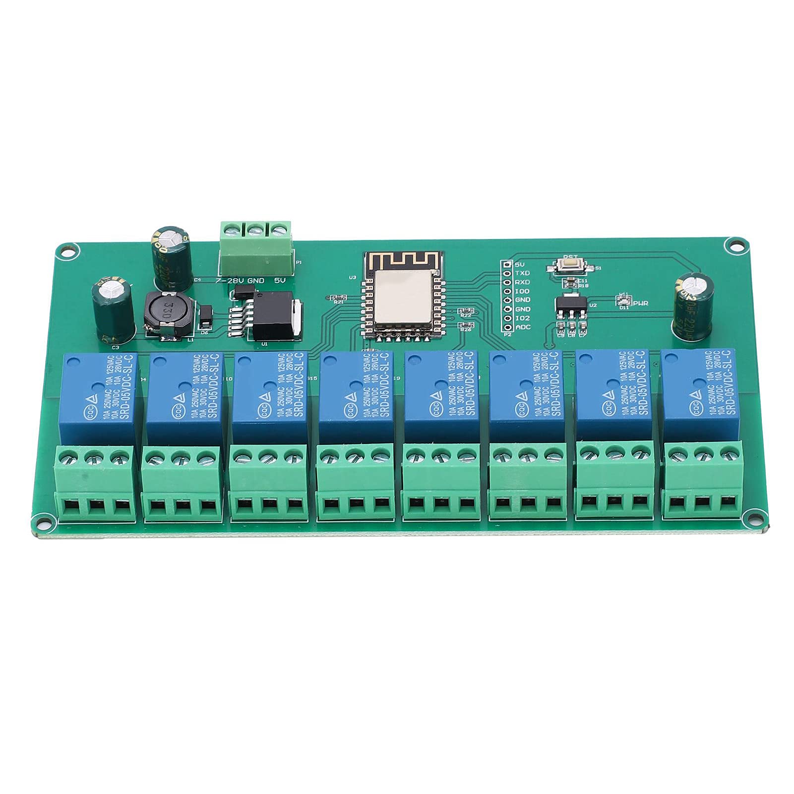 ESP8266 Relay Module 8‑Channel Development Board DC 7‑28V / 5V PCB Relay Module for Smart Home Control