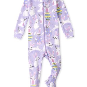 The Children's Place baby-girl and Toddler Long Sleeve Zip Up Footie Pajama Easter Bunny Baby & Toddler - Zip Sleeper 12-18 Months