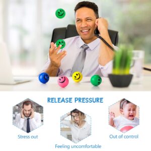 100 Pieces Smile Face Stress Balls for Kids and Adults Funny Stress Ball Foam Soft Colored Smile Ball Toys for Relief Stress Anxiety(Vivid Color)