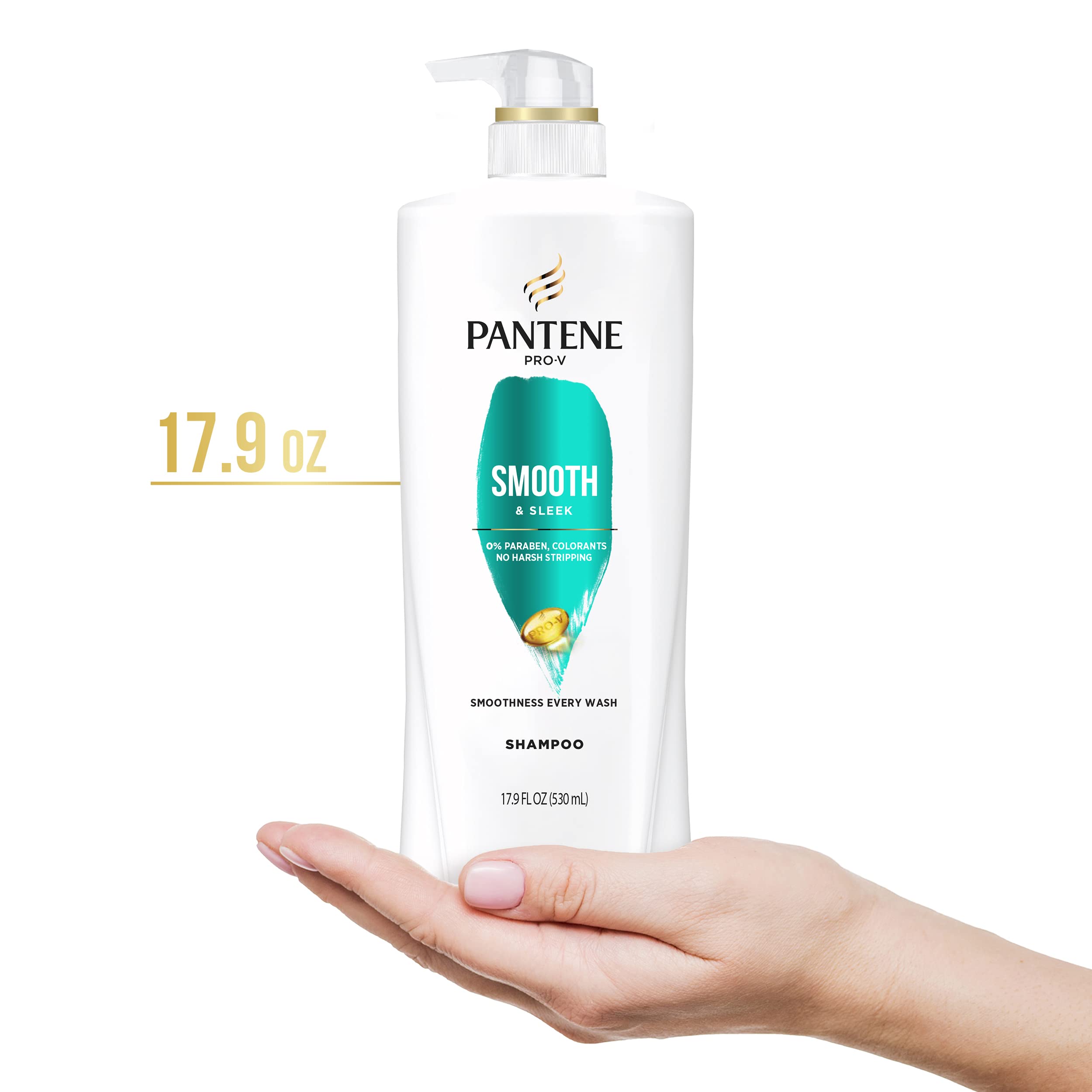 Pantene Pro-V Smooth and Sleek Shampoo 17.6 fl oz Pump Bottle