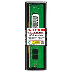 a-tech 8gb ram for dell poweredge r440 rack mount - ddr4 3200mhz pc4-25600 ecc registered rdimm 1rx8 single rank 288-pin server memory upgrade module