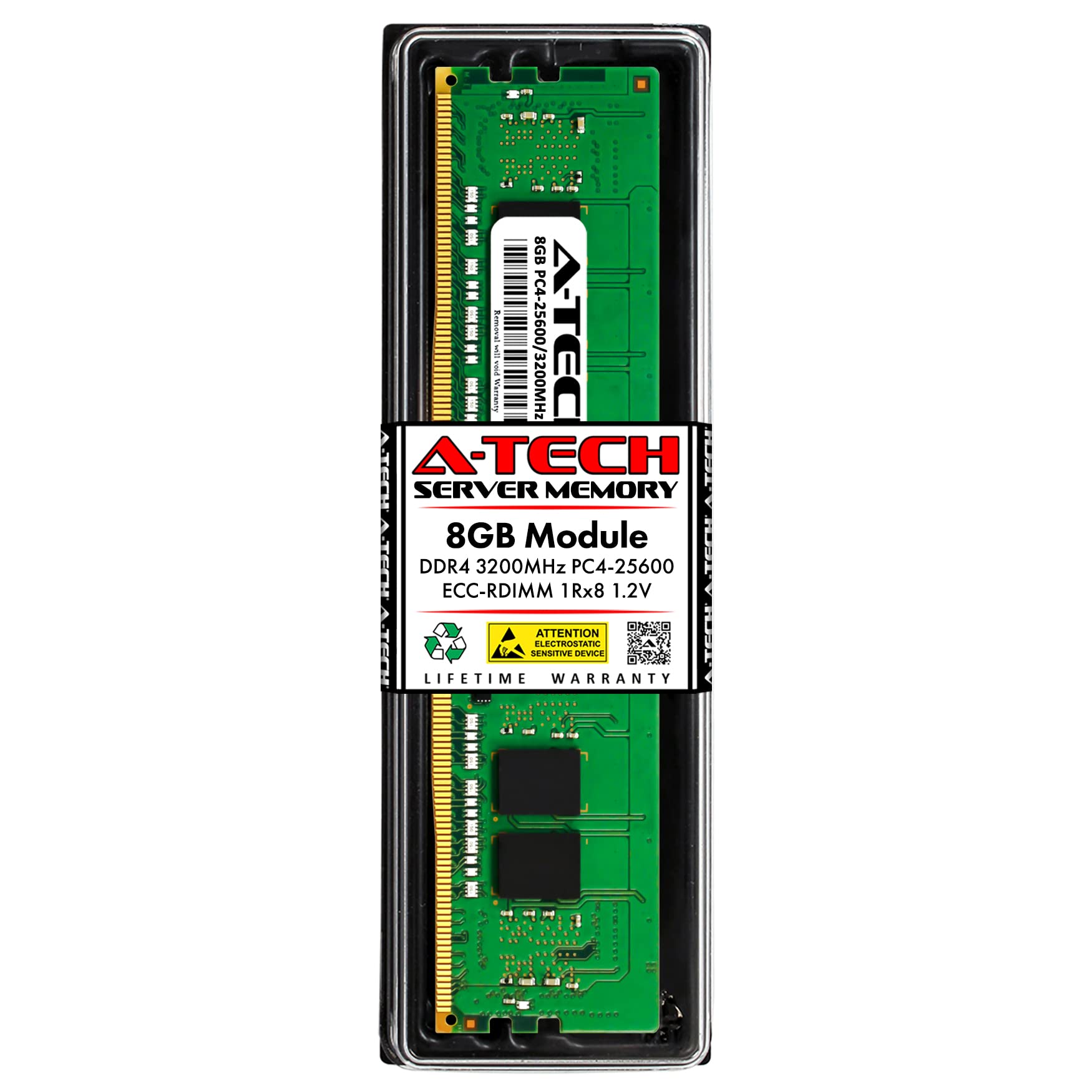 A-Tech 8GB RAM for Dell PowerEdge R440 Rack Mount - DDR4 3200MHz PC4-25600 ECC Registered RDIMM 1Rx8 Single Rank 288-Pin Server Memory Upgrade Module