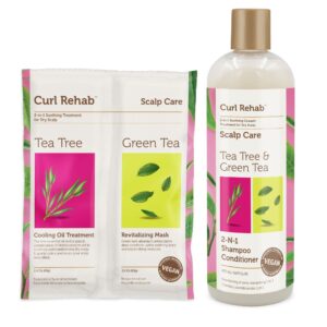 curl rehab scalp care dual treatment packette 4.8oz (1) and curl rehab scalp care 2-in-1 shampoo conditioner 16oz (1)