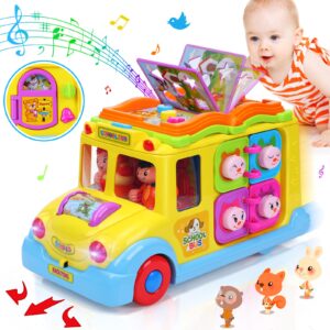 ocato school bus toys for 1 year old boy girl gifts, baby boy toys 12-18 months musical toys for toddlers 1-3, baby crawling learning toys infant birthday xmas gifts for 1 2 3 year old boys girls kids