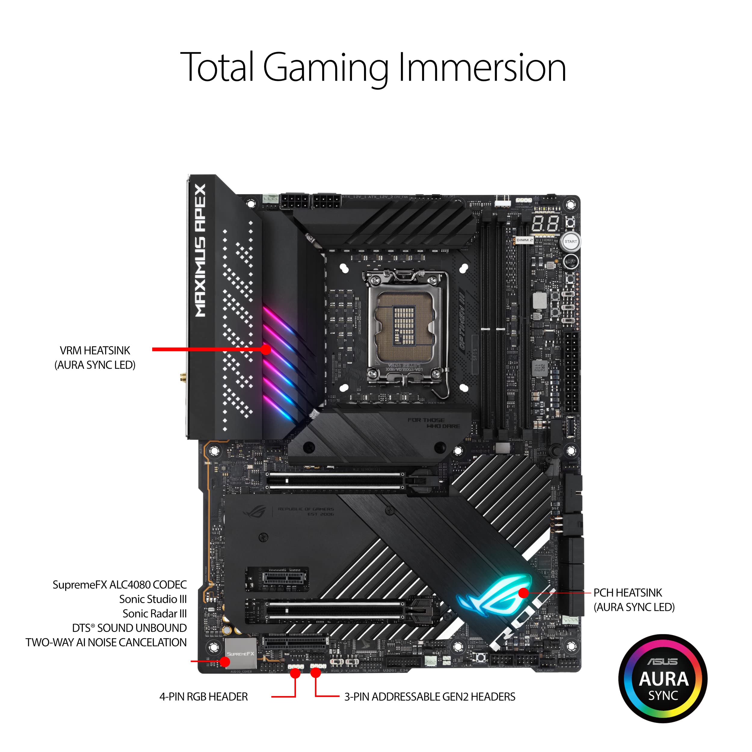 ASUS ROG Maximus Z690 Apex(WiFi 6E) LGA 1700(Intel 12th Gen)ATX gaming motherboard (PCIe 5.0,DDR5,24 power stages,DDR5,5x M.2,PCIe 5.0 M.2,USB 3.2 Gen 2x2 front-panel connector,Hyper M.2 Card bundled)