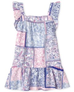 the children's place baby girls' and toddler sleeveless dressy special occasion dresses, navy flutter, 5t