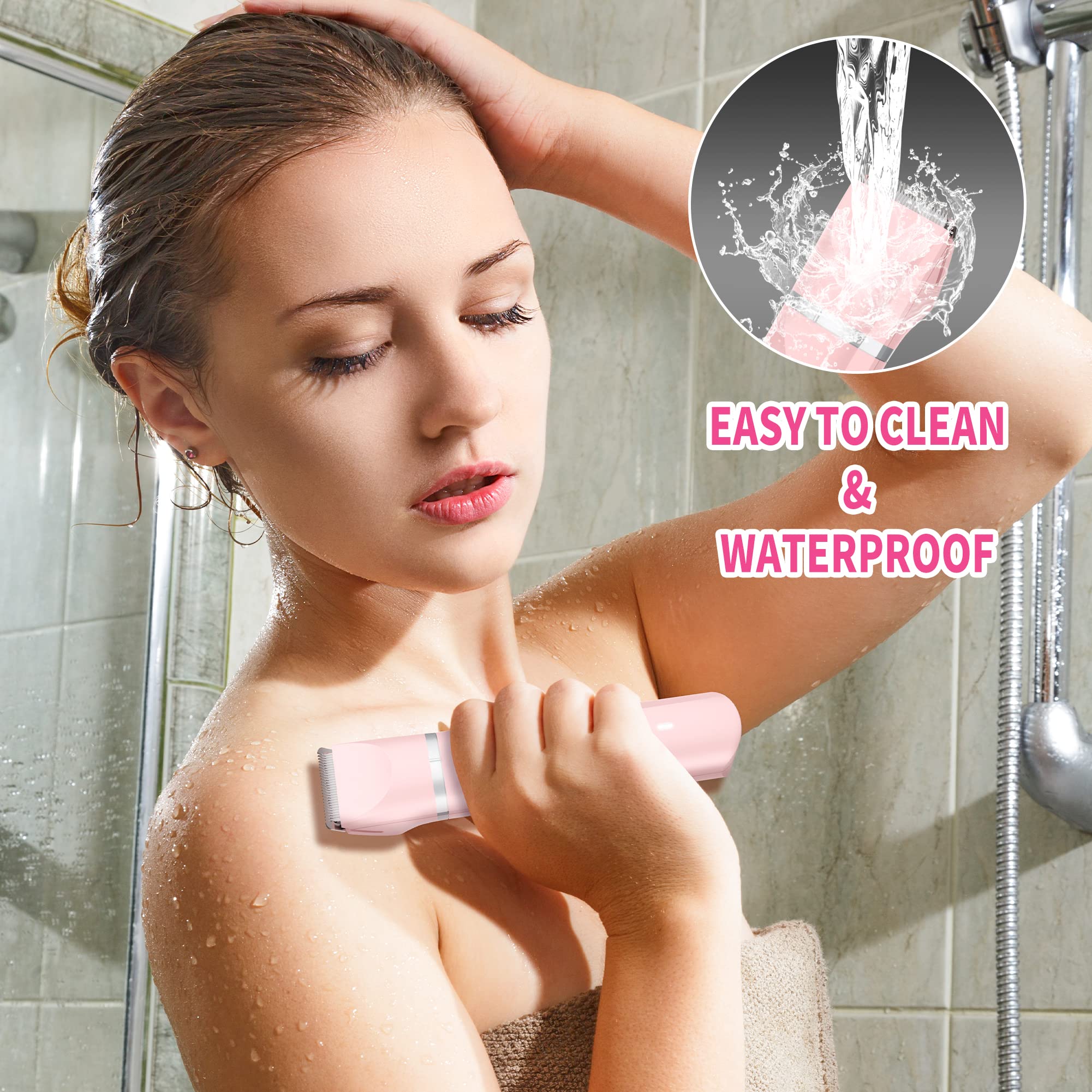 Electric Razor for Women-WUFAYHD Bikini Trimmer 3 in 1 Electric Lady Shaver Rechargeable, Cordless, Wet & Dry Use,Portable,Washable Body Hair Removal for Legs, Underarms, Advanced Electric Ladyshave