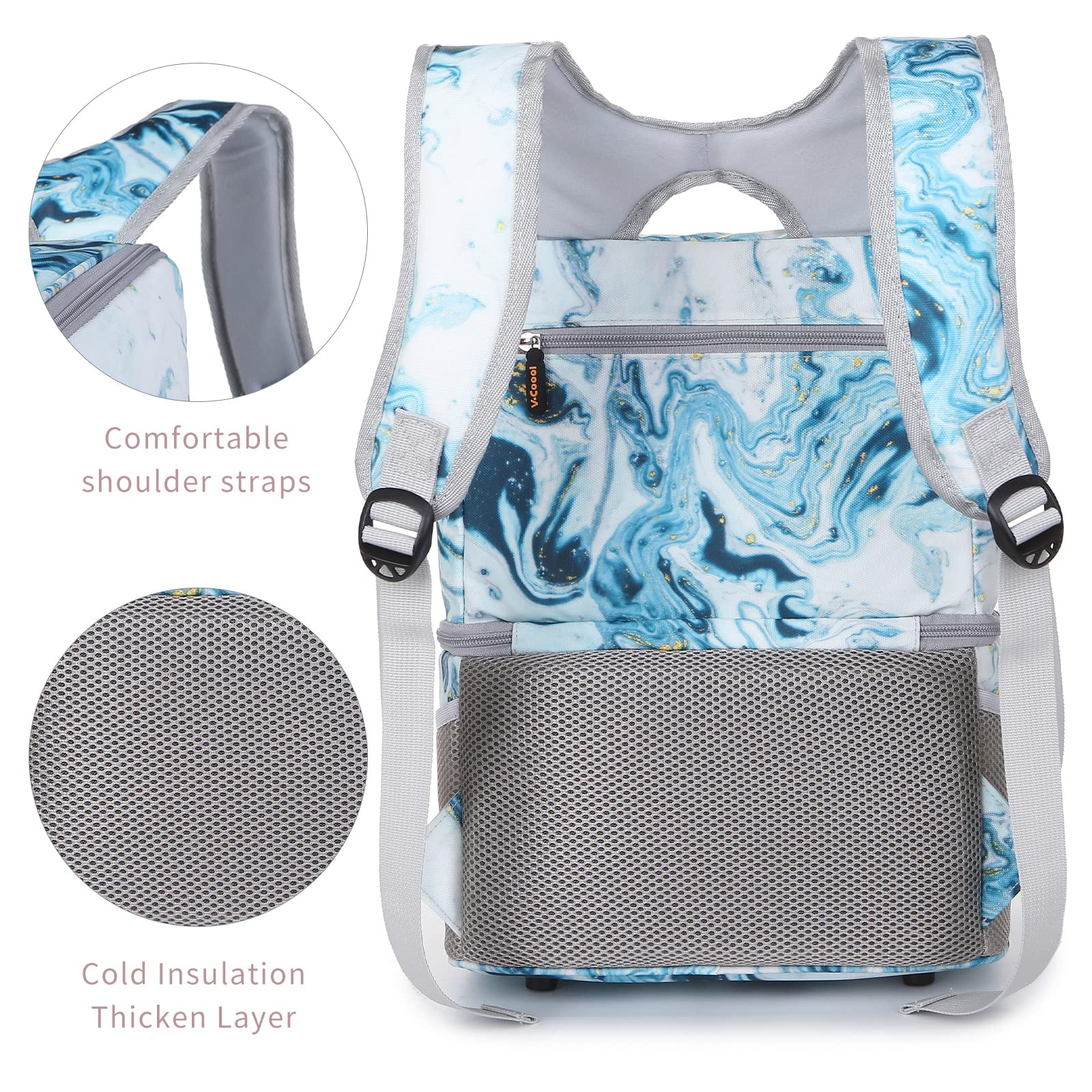 V-COOOL Breast Pump Backpack Diaper Bag, Cooler Bag Bottle Storage Bag for Work Mom, Fit Most Breast Pumps