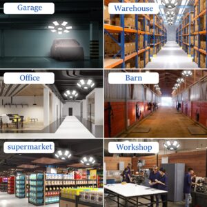 Led Garage Light, Bright Garage Light with 7 Adjustable Panels 30000LM 6500K Deformable Led Garage Ceiling Lights Led Shop Light with E26/E27 Base for Garage, Basement, Workshop, Attic (7 leaf)