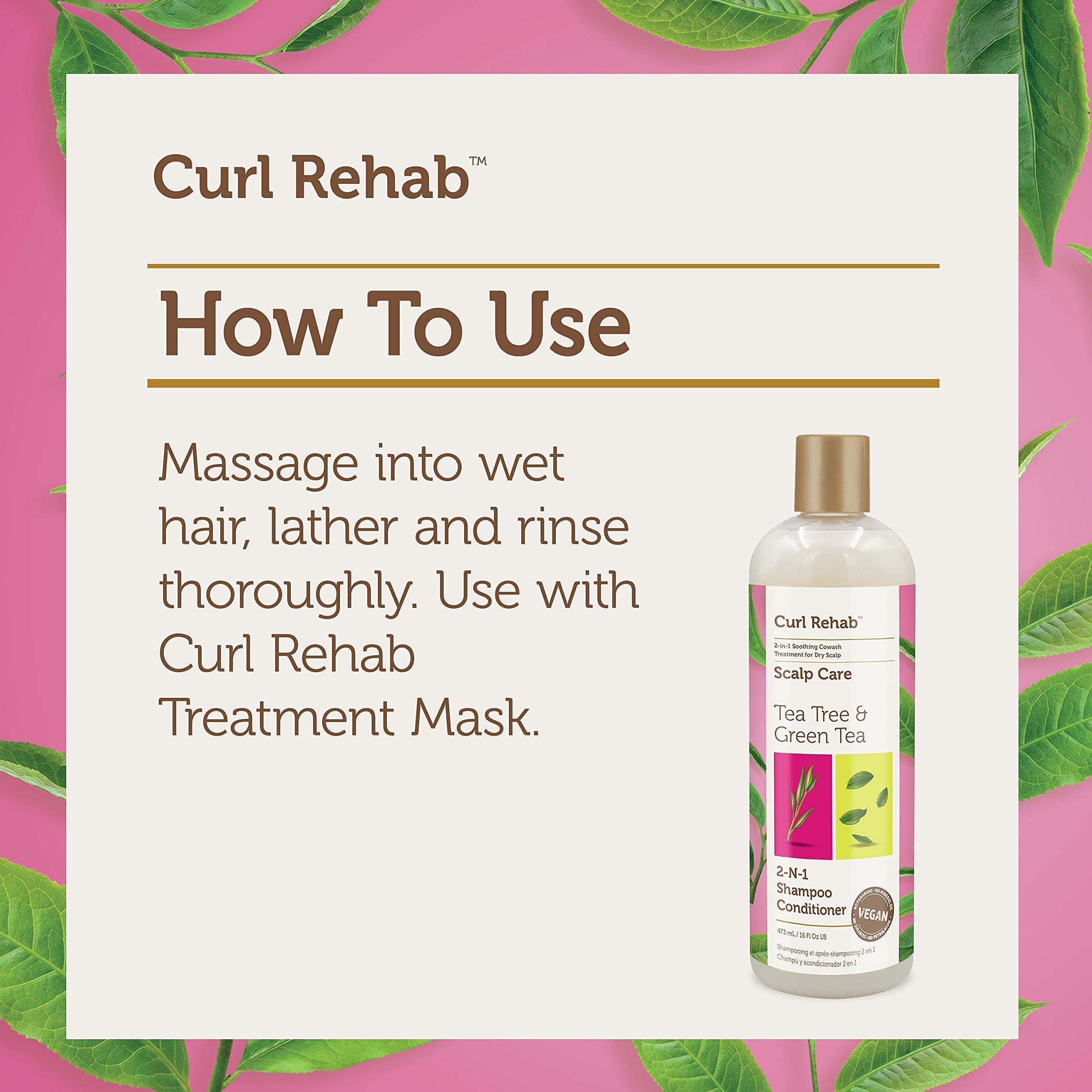 Curl Rehab Scalp Care Dual Treatment Packette 4.8oz (1) and Curl Rehab Scalp Care 2-in-1 Shampoo Conditioner 16oz (1)